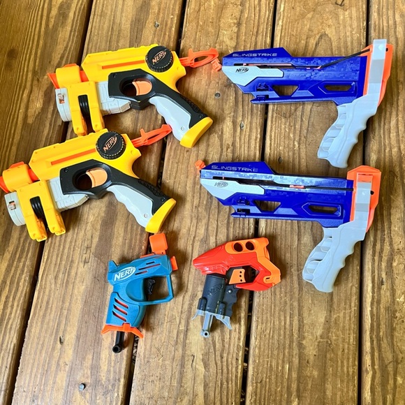 Nerf | Toys | 6 Nerf Gun Lot Foam Dart Toys Slingstrike Nerf N Strike ...